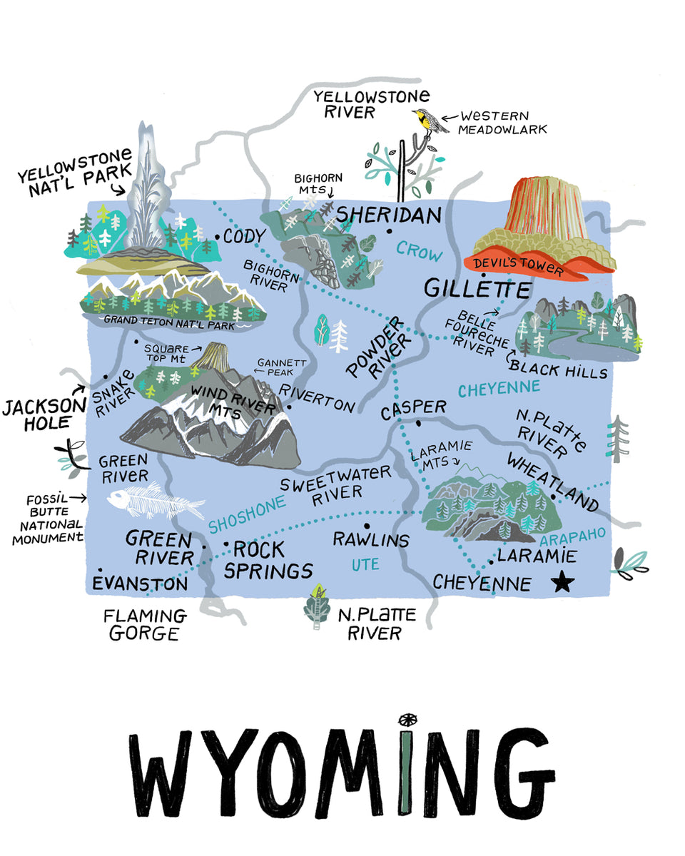 State of Wyoming Wall Art – Tammy Smith Design