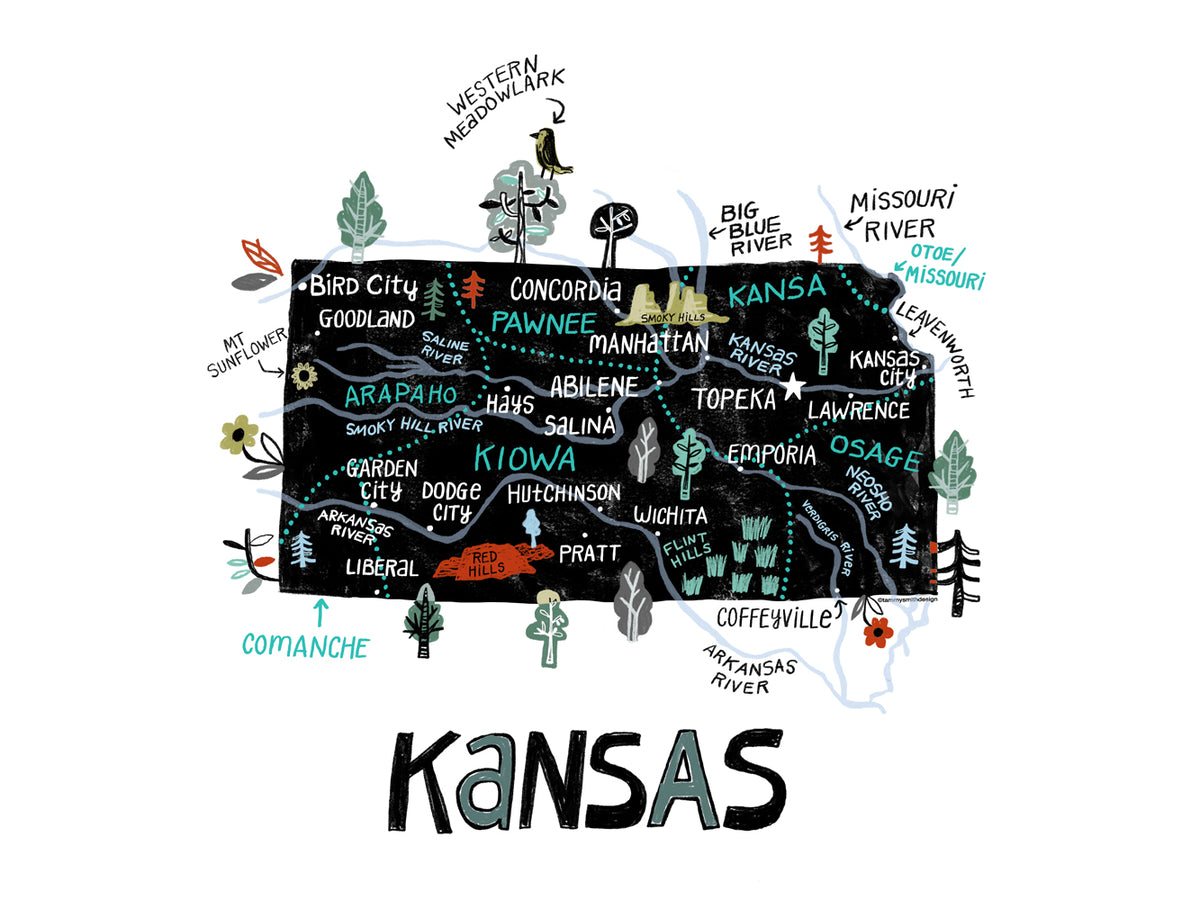 State of Kansas Wall Art – Tammy Smith Design